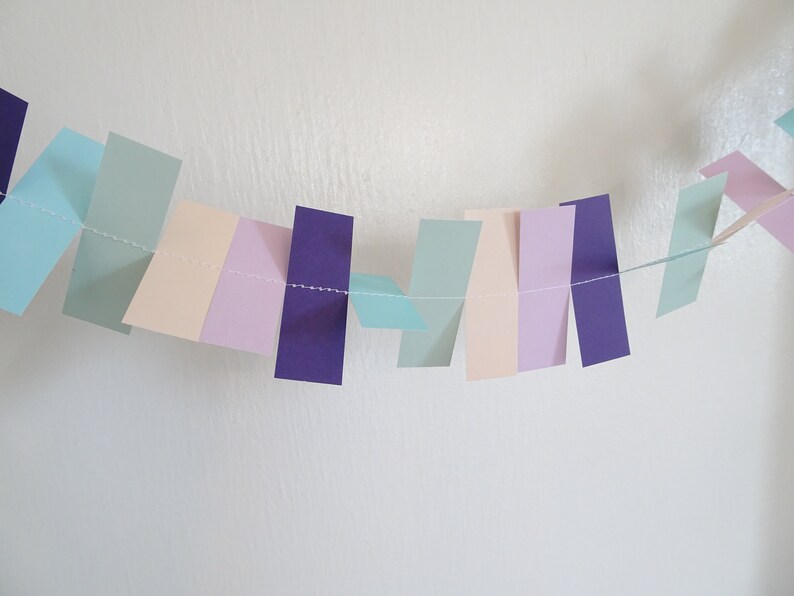 Birthday Party Rectangle Paper Garland Heavenly Hues - Etsy