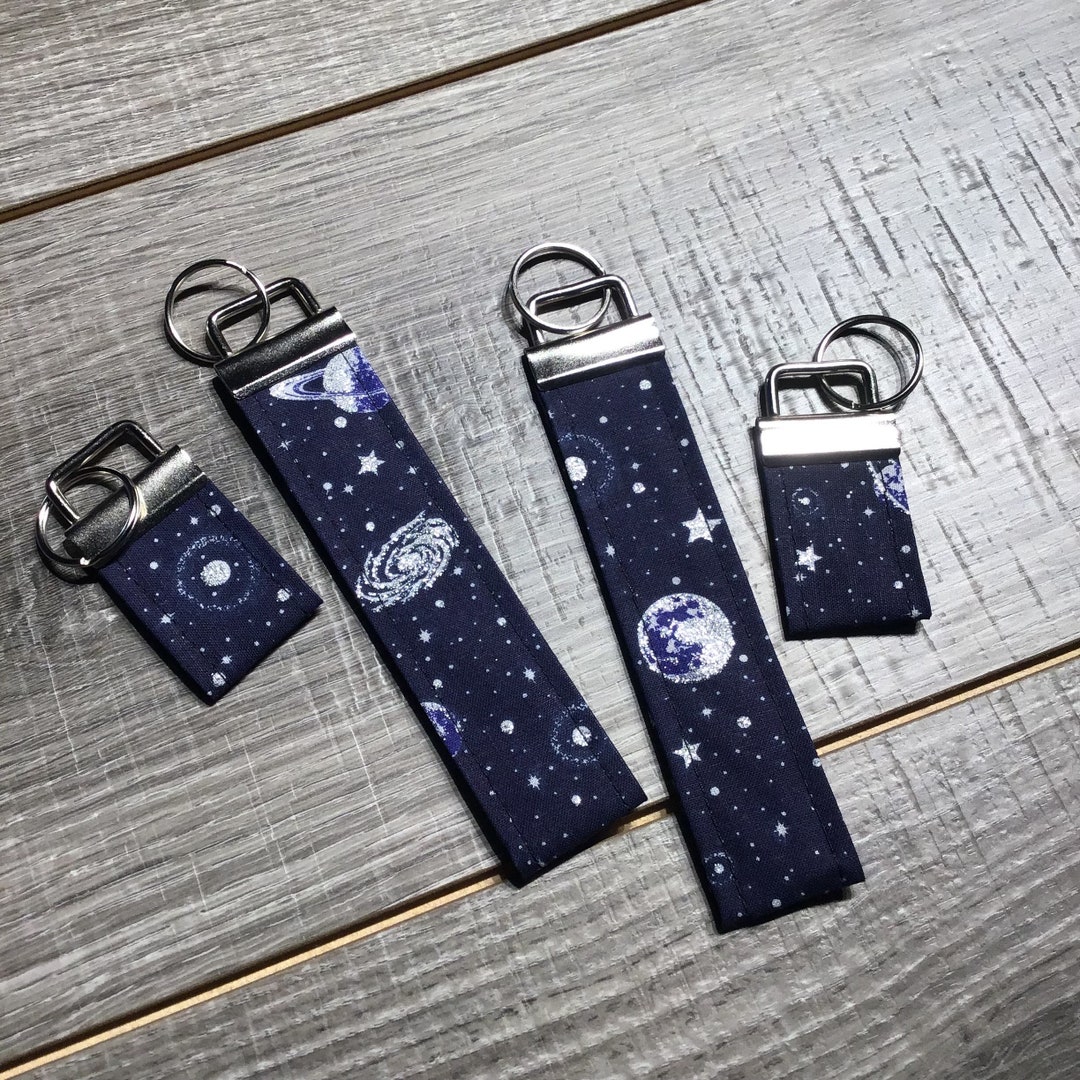 Space Key Fobs - Glitter Galaxy Keychain - Fabric Wristlet - Etsy