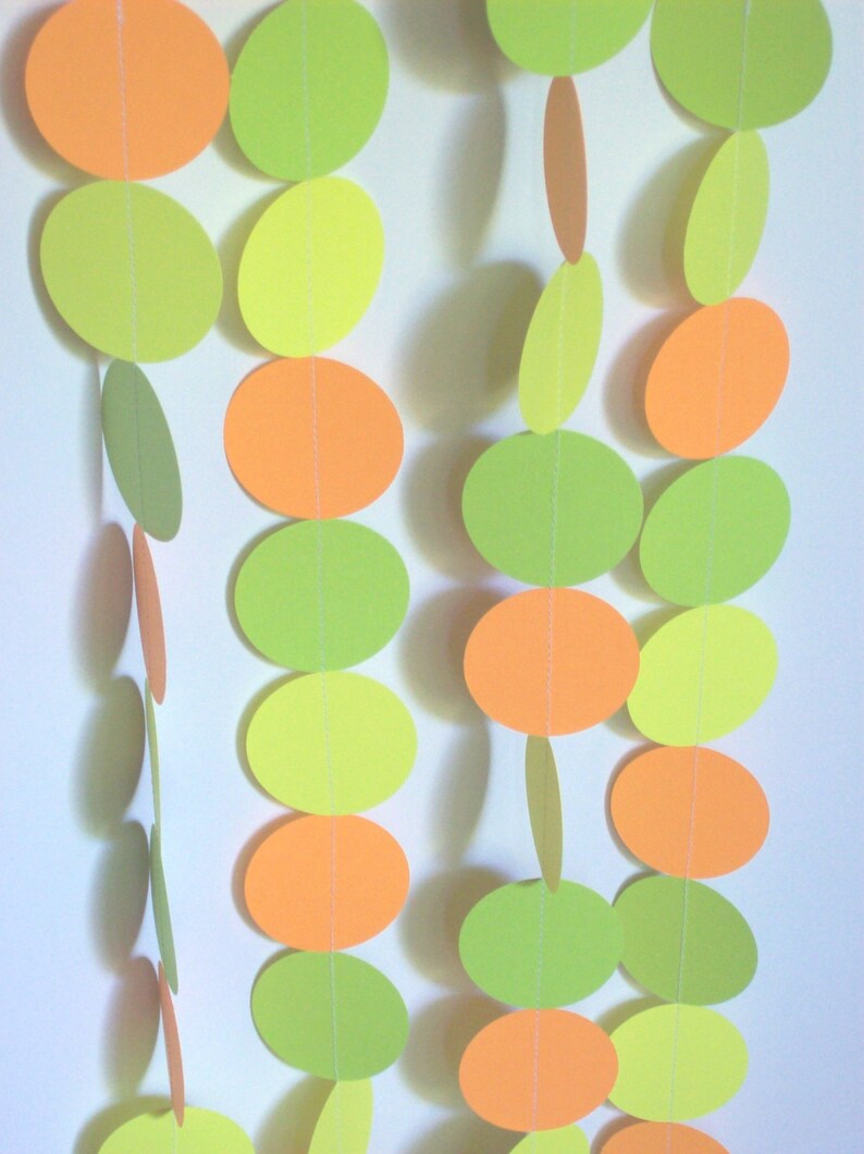 Birthday Party Paper Garland - Citrus - Neon - Etsy