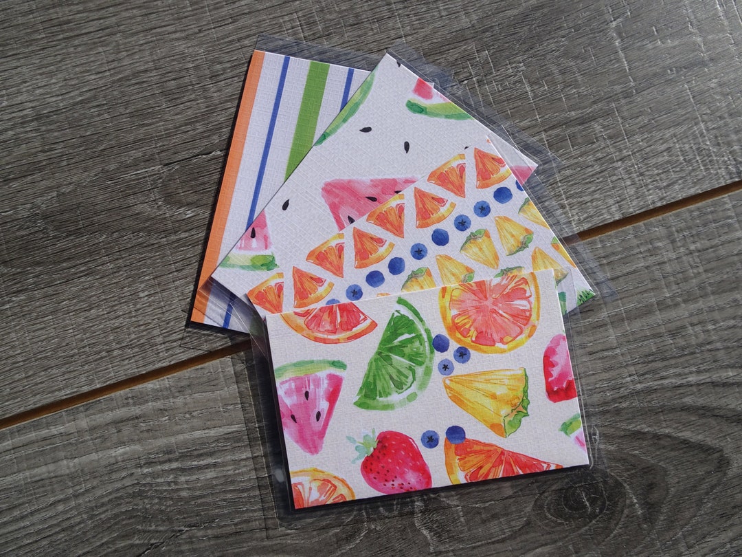 4 Mini Cash Envelopes - Fruit Basket - Laminated Envelopes - Cash ...