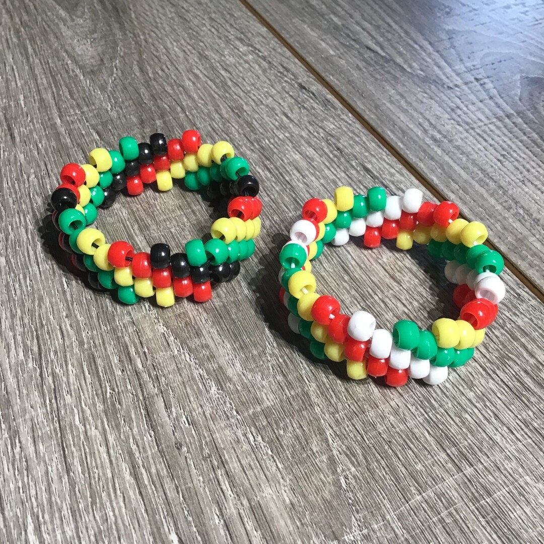Rasta Kandi Cuffs - Red, Yellow and Green - Etsy