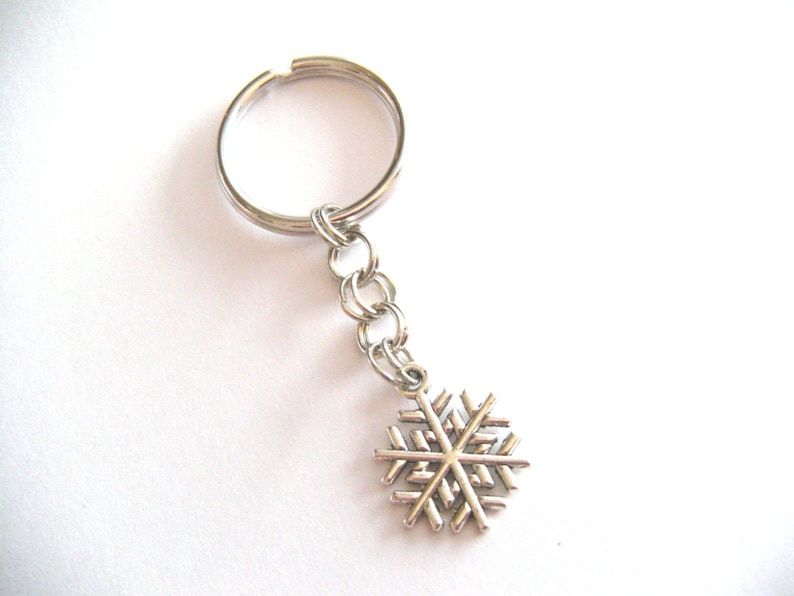 Metal Snowflake Keychain Winter Keychain - Etsy