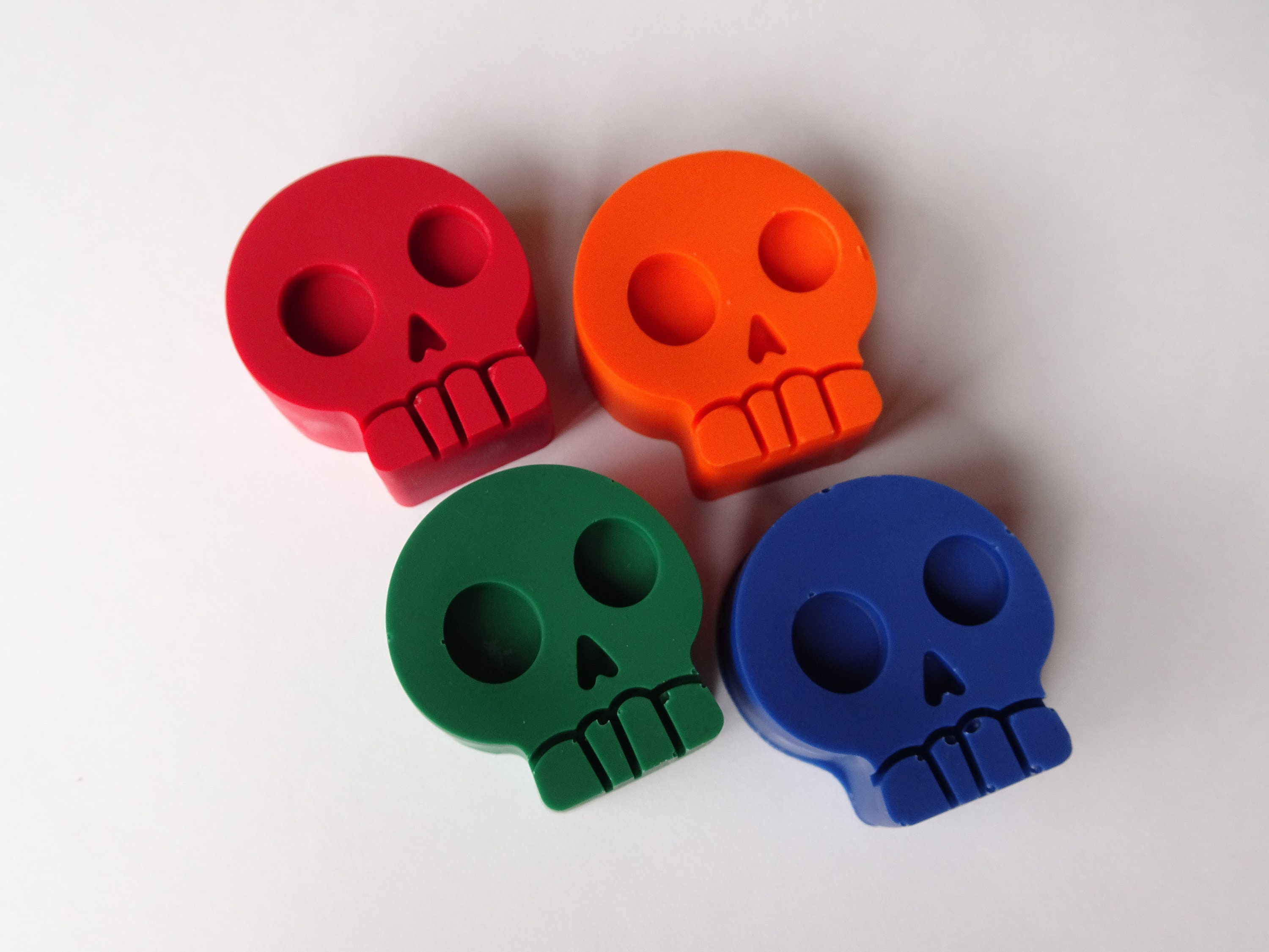 12 Skull Crayons Red Orange Green and Blue Pumpkin | Etsy