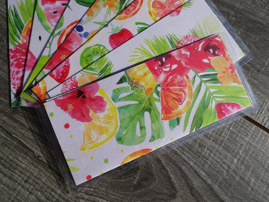 8 Cash Envelopes - Fruit and Flowers - Laminated Envelopes - Cash ...