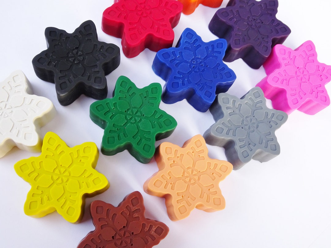 12 Snowflake Crayons Novelty Crayons Christmas Crayons Party Favor ...