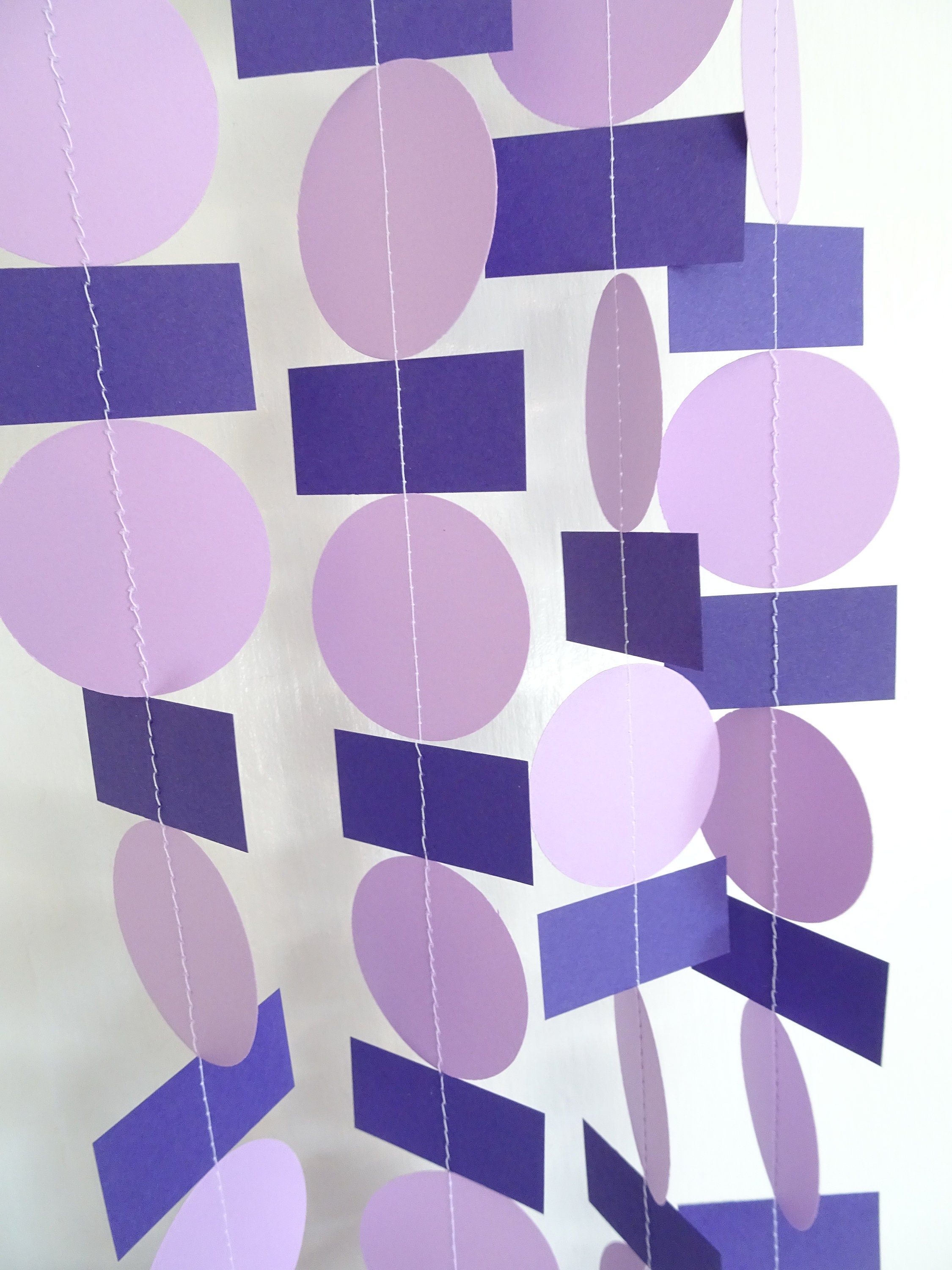 Birthday Party Circle and Rectangle Paper Garland 5 Foot | Etsy