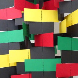 Rasta/ Birthday Party Rectangle Paper Garland - 5 Foot Strand - Black ...