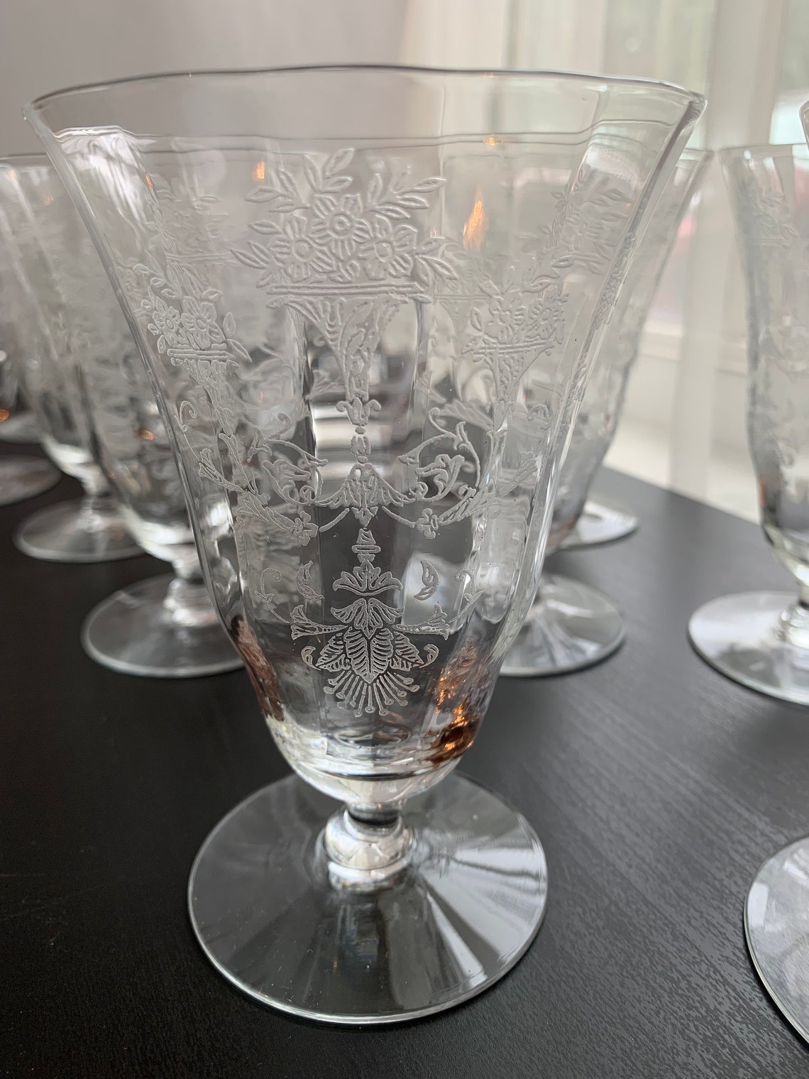 Morgantown Glassware Iced Tea Glasses in Mayfaire Pattern - Etsy