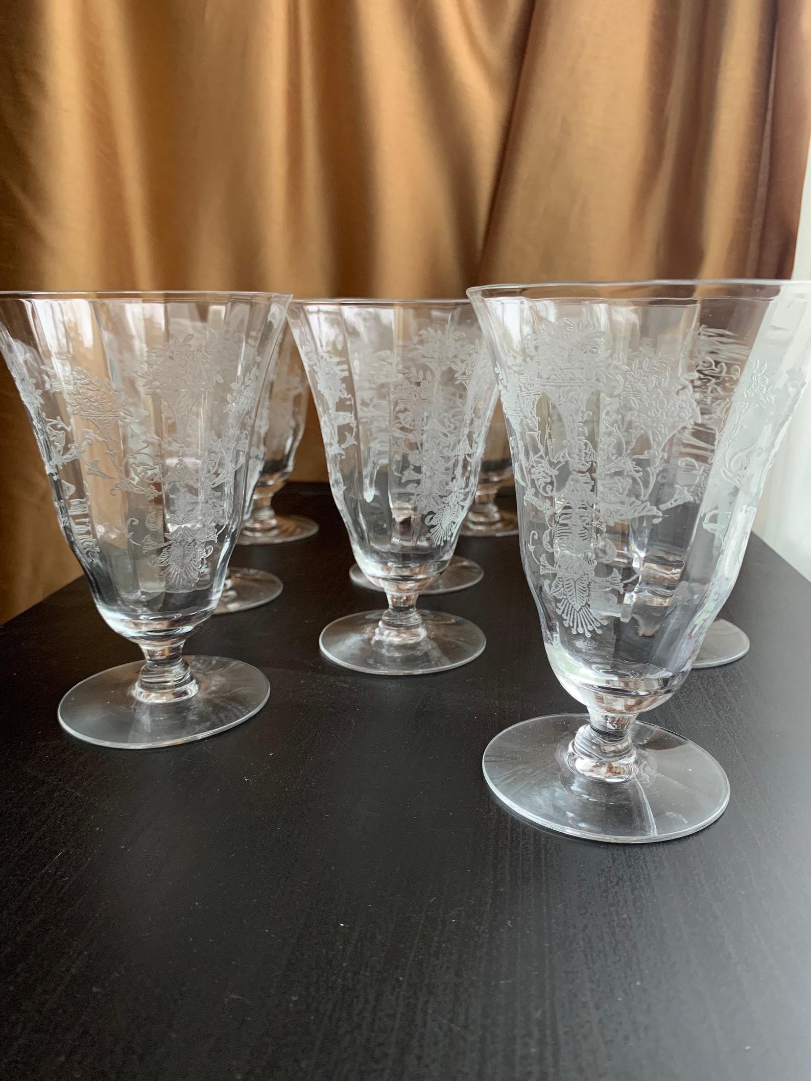 Morgantown Glassware Iced Tea Glasses in Mayfaire Pattern - Etsy