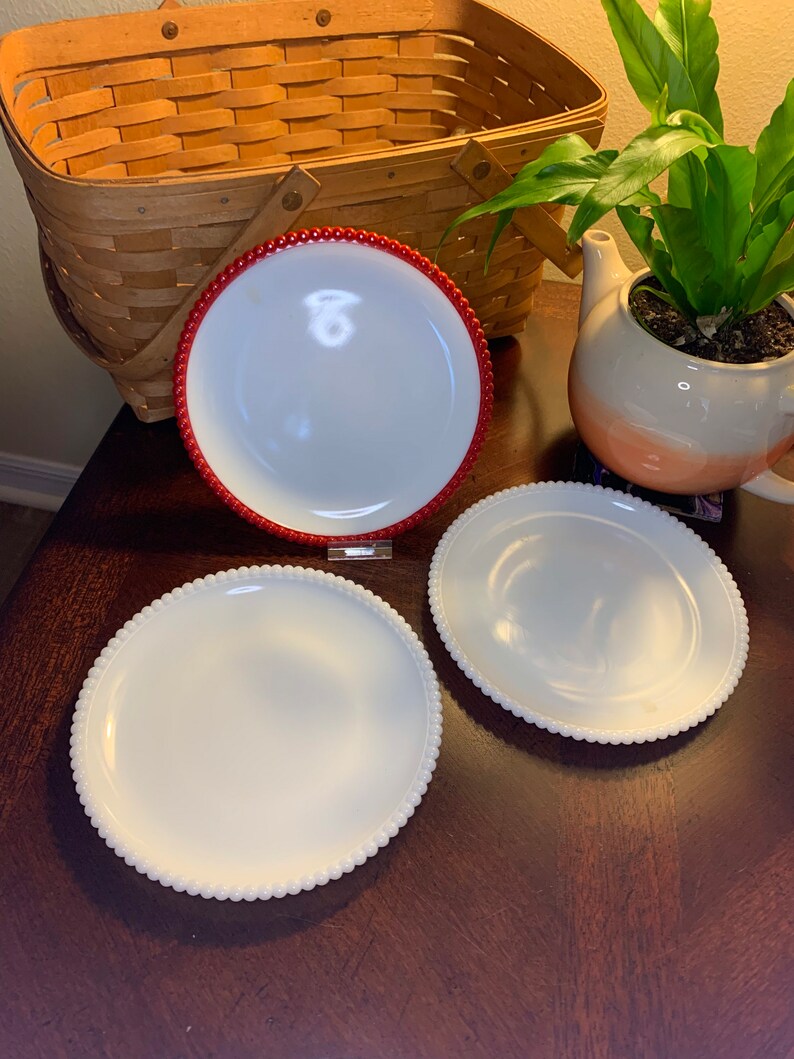 Westmoreland Beaded Edge Plates - Etsy