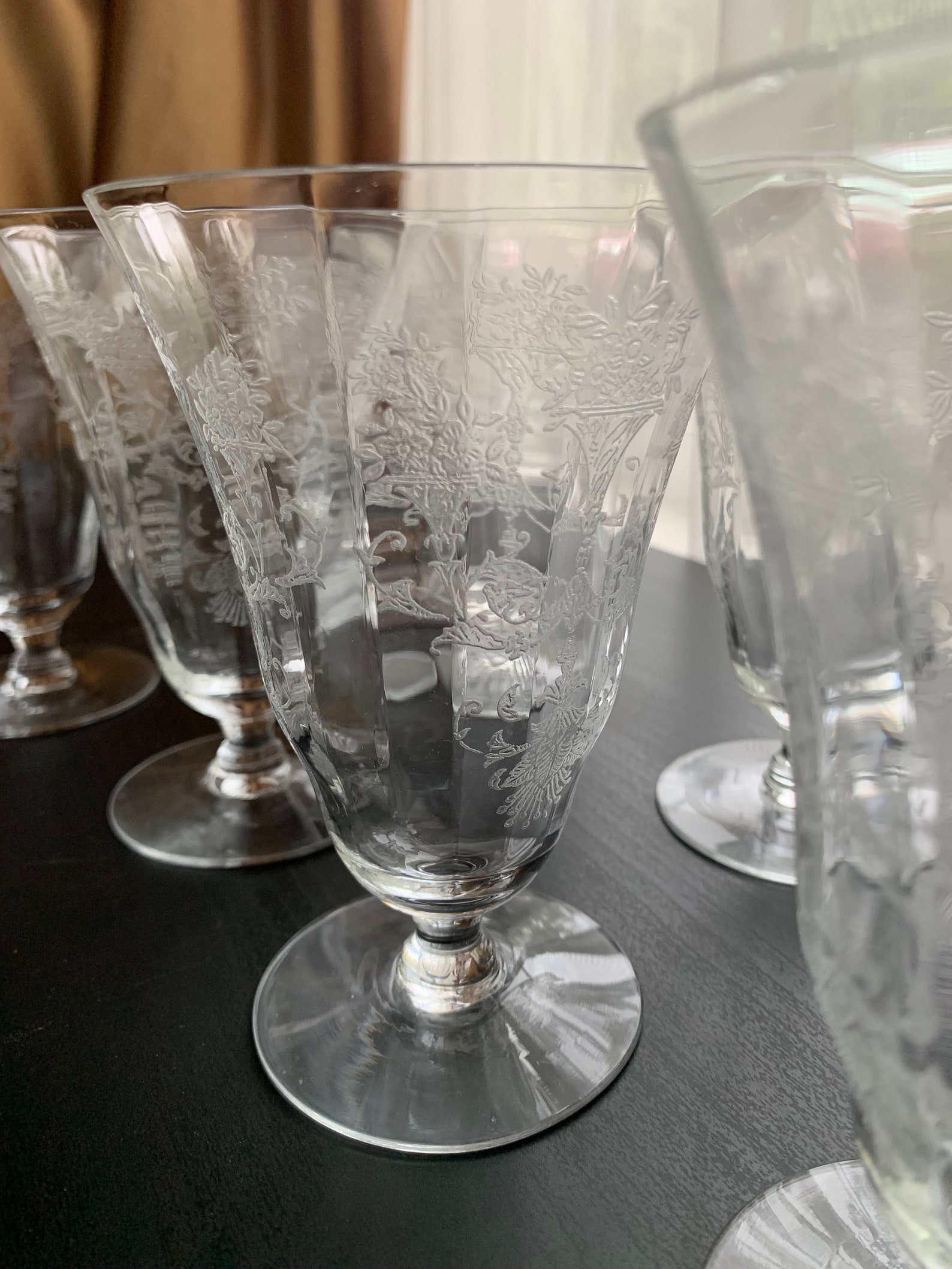 Morgantown Glassware Iced Tea Glasses in Mayfaire Pattern - Etsy