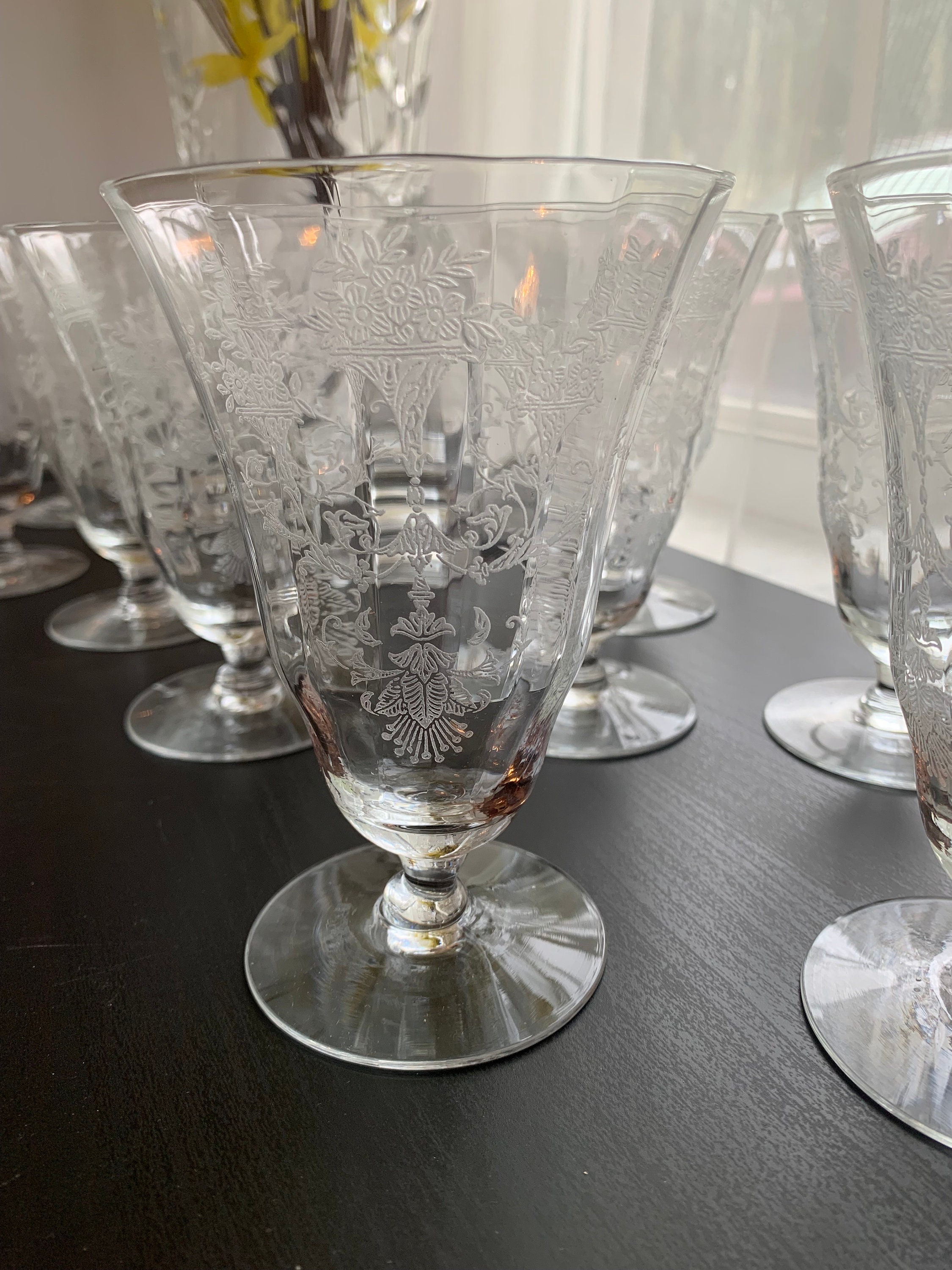 Morgantown Glassware Iced Tea Glasses in Mayfaire Pattern - Etsy