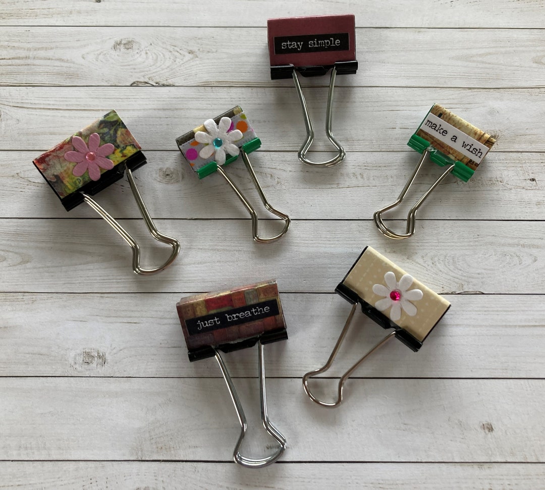 Embellished Binder Clips - Binder Clip - Embellished clip - Journal ...