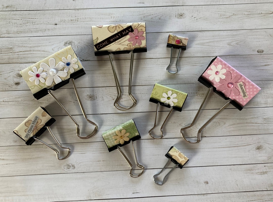 Embellished Binder Clips - Junk Journal - Binder Clip - Embellished ...
