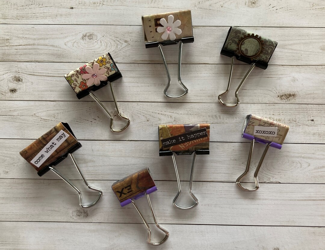 Embellished Binder Clips -binder Clip - Embellished Clip - Journal Clip ...
