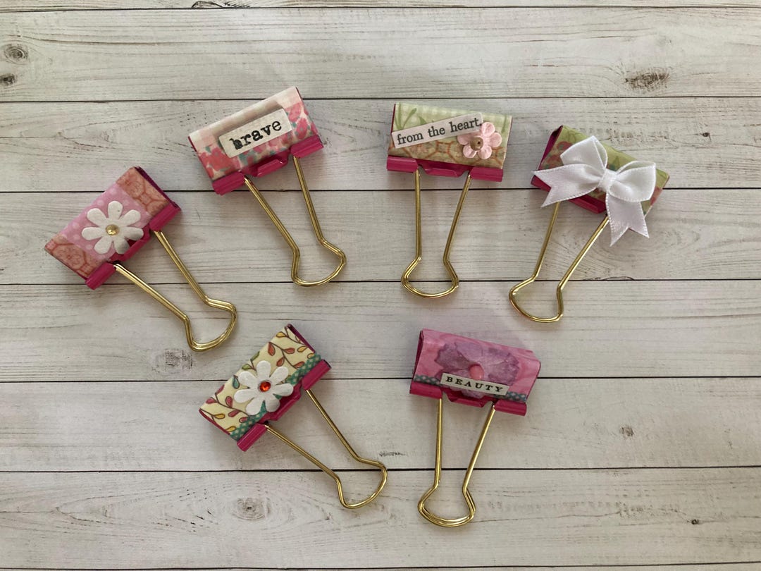 Unique Binder Clips - Binder Clip - Embellished Clip - Journal Clip ...
