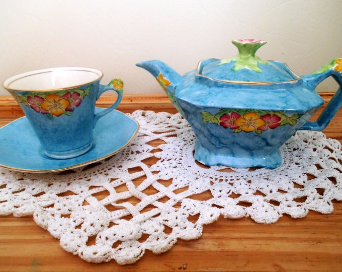 Vintage 'james Kent' Art Deco Floral Teapot and Tea - Etsy