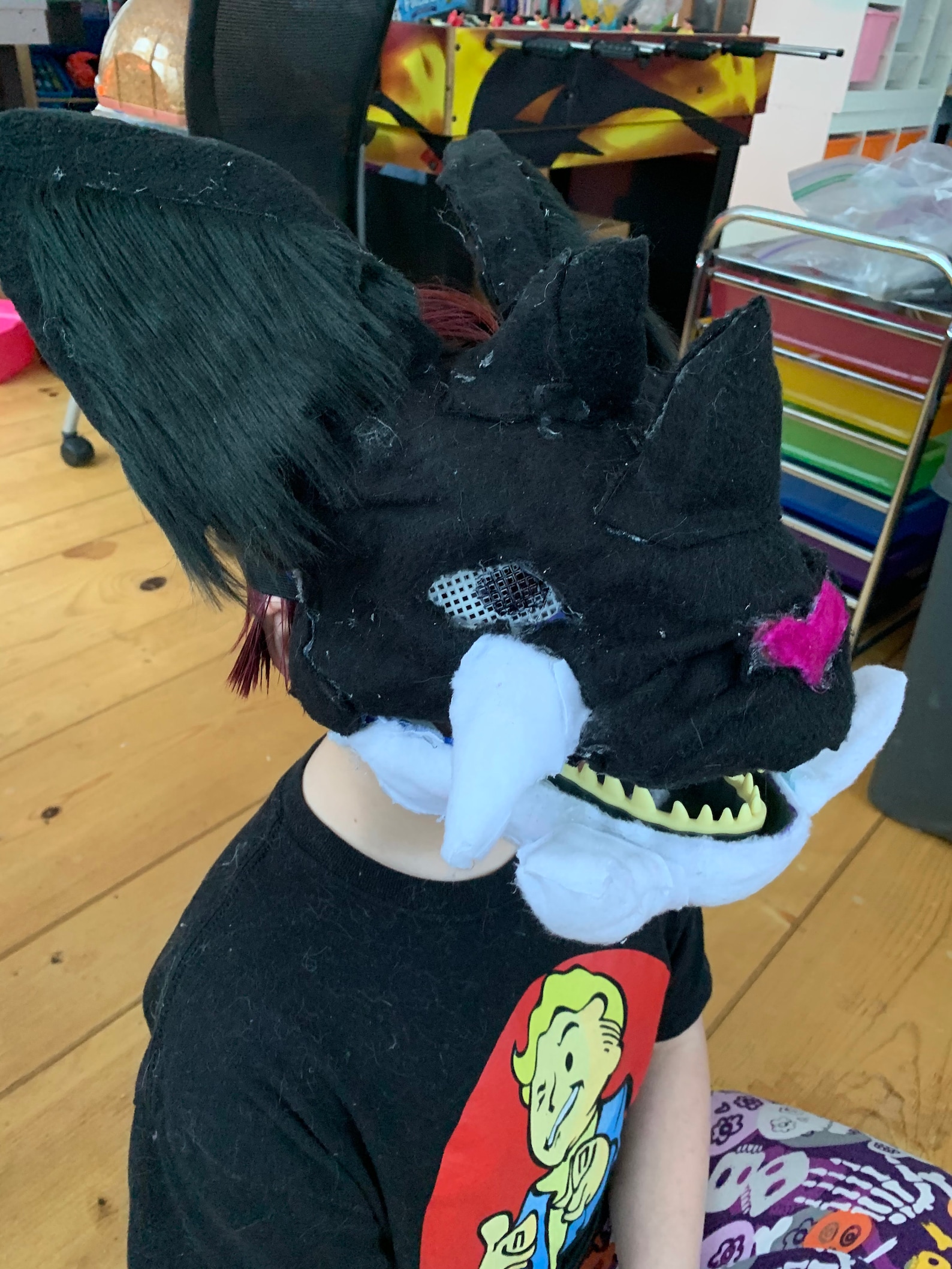 Black Dino Mask With Tusks - Etsy