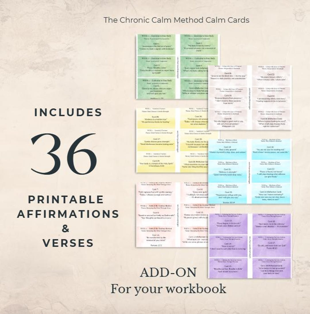 Chronic Calm Affirmation Cards: 36 Printable Scripture Cards (PDF) - Etsy
