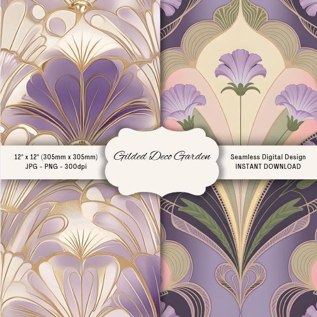 Art Deco Floral Pattern: 1920s Gold Gilded Motif (digital Download) - Etsy