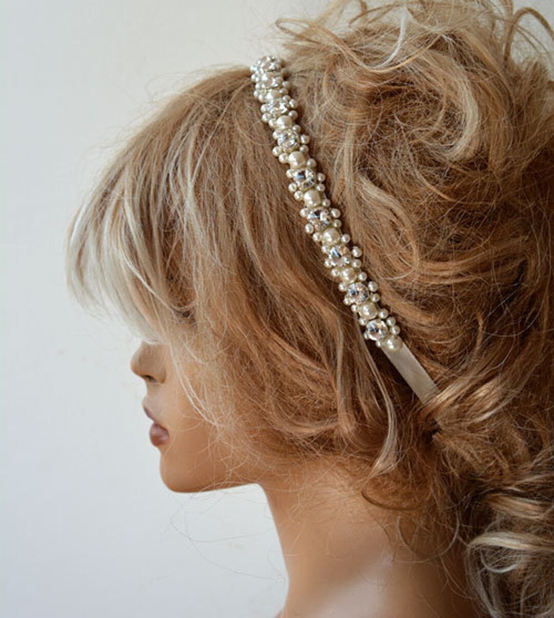 Wedding Pearl Headband Ivory Pearl Bridal Hair Accessory - Etsy