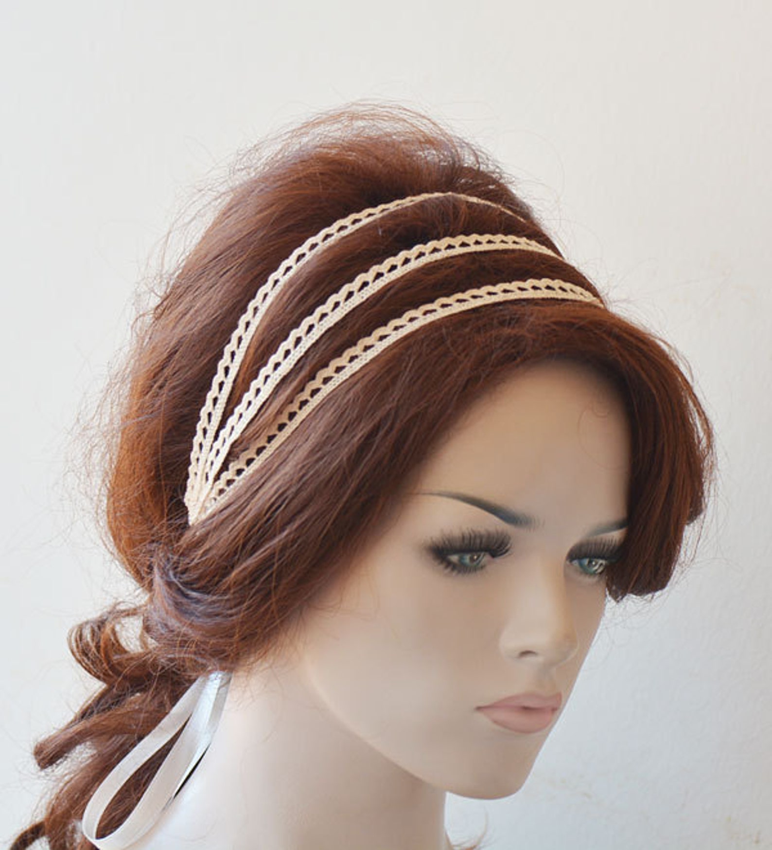 Lace Wedding Headband Lace Bridal Head Piece Triple Lace - Etsy