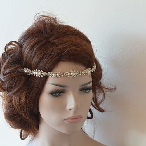 Bridal Hair Accessory Wedding Headband Pearl Headpiece Etsy