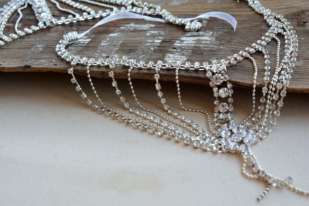 Rhinestone Detachable Strap Crystal Wedding Dress Strap | Etsy