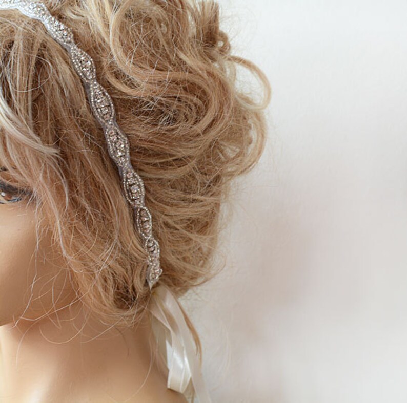 Bridal Rhinestone Headband Wedding Silver Headband Silver Etsy