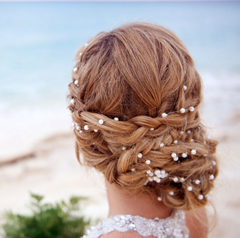 Pearl Wedding Long Hair Vine, Bridal Hairpiece, 60 Inch - Etsy UK