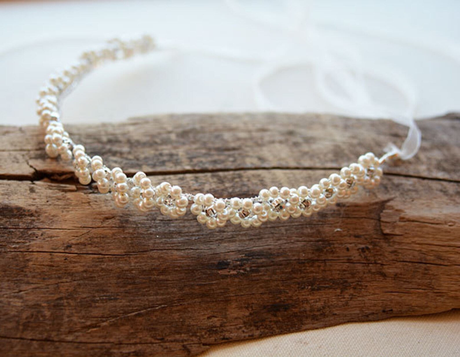 Vintage style Pearl Bridal Headband Headpiece for Wedding | Etsy