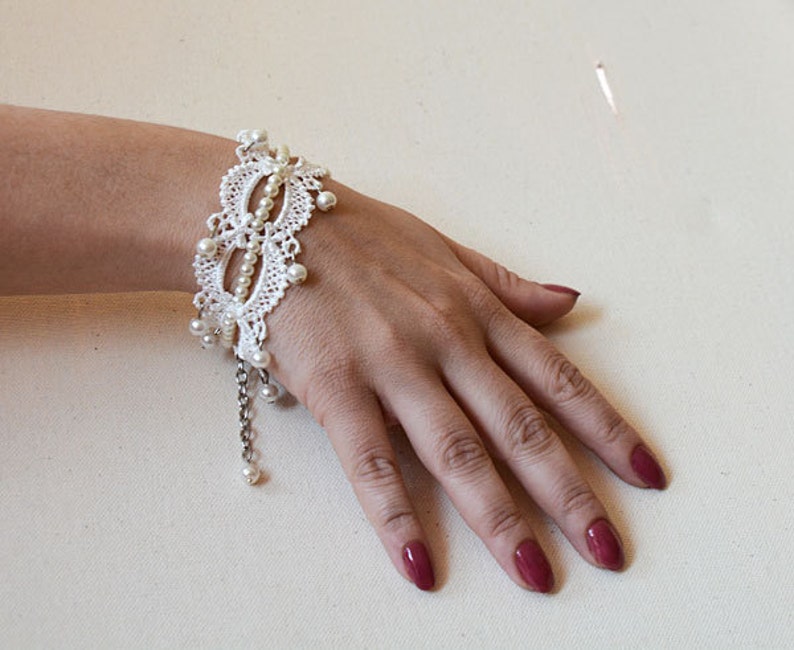 Pearls Lace Wedding Cuff Bridal Pearl Cuff Wedding Ivory - Etsy
