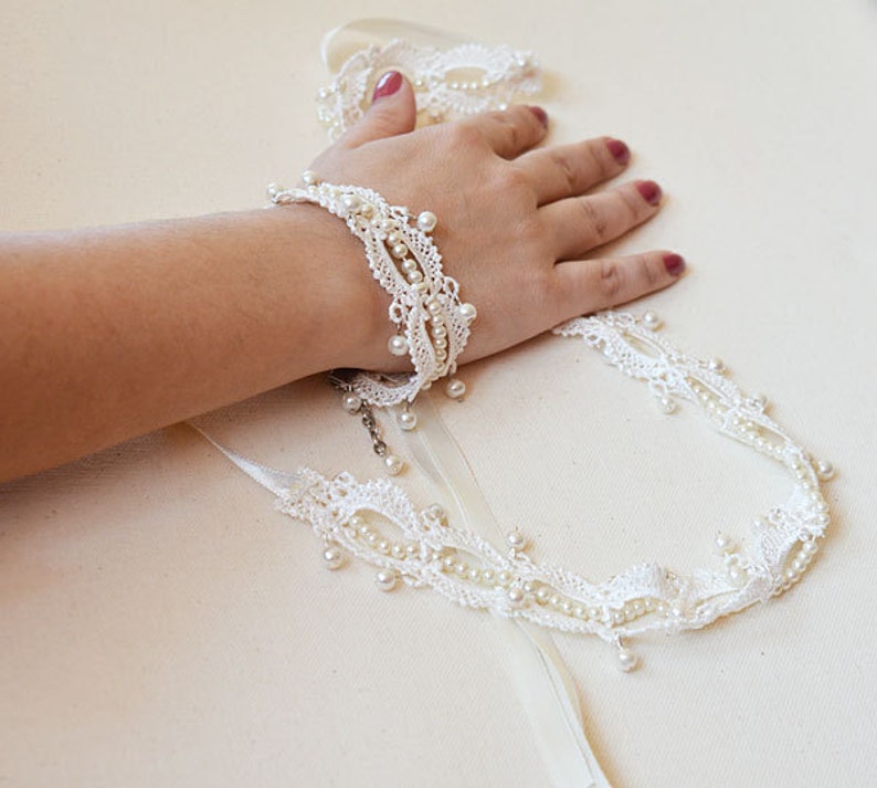 Pearls Lace Wedding Cuff Bridal Pearl Cuff Wedding Ivory - Etsy