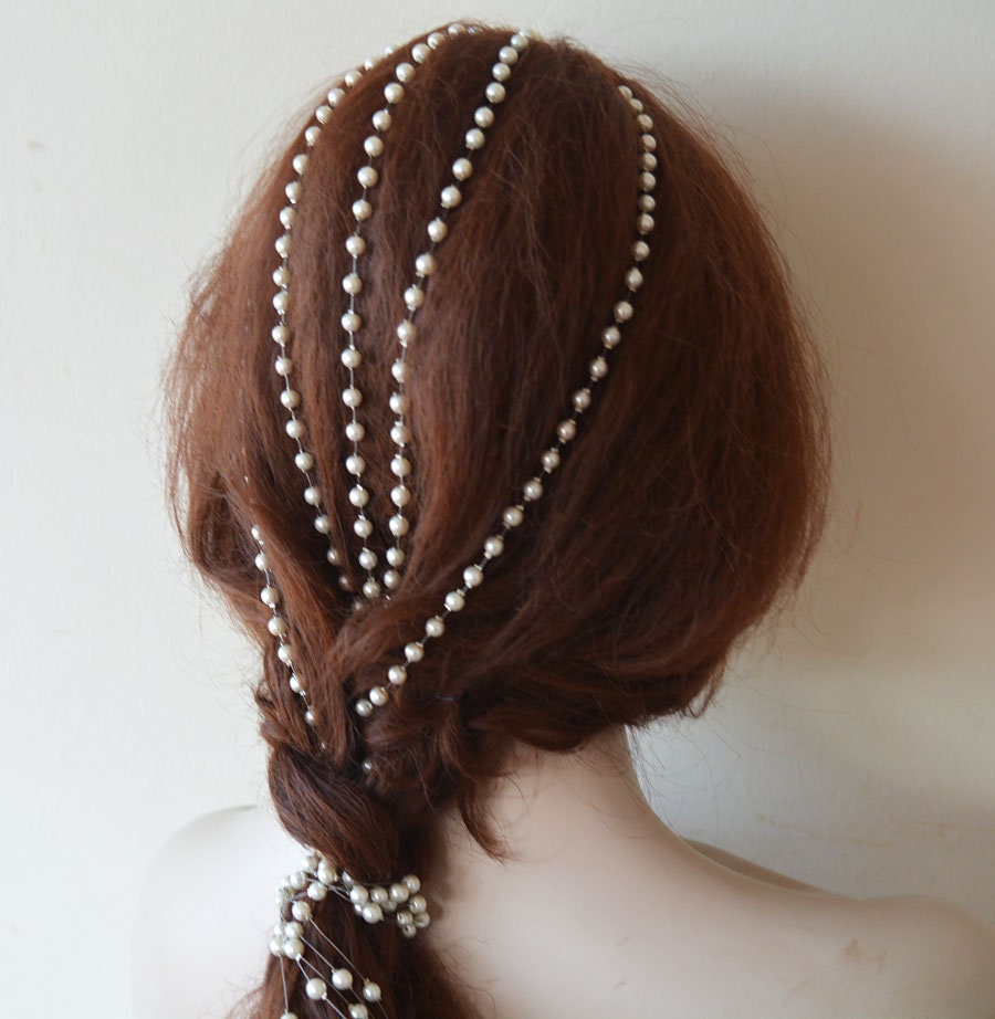 Pearl Hair Chain: Bridal Wedding Hair Accessory - Etsy