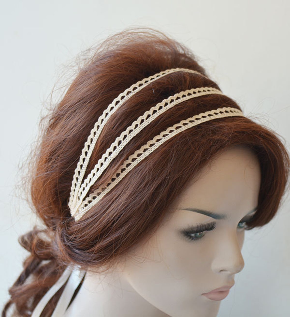 Lace Wedding Headband Lace Bridal Head Piece Triple Lace | Etsy