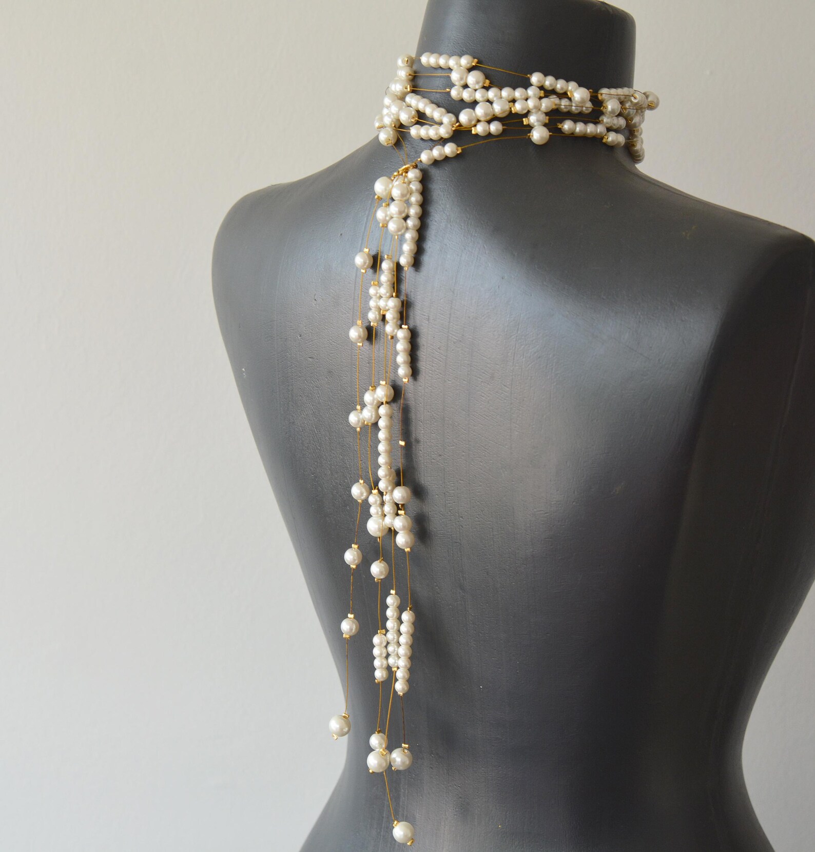 Pearl Bridal Back Necklace: Elegant Dress Attachment - Etsy