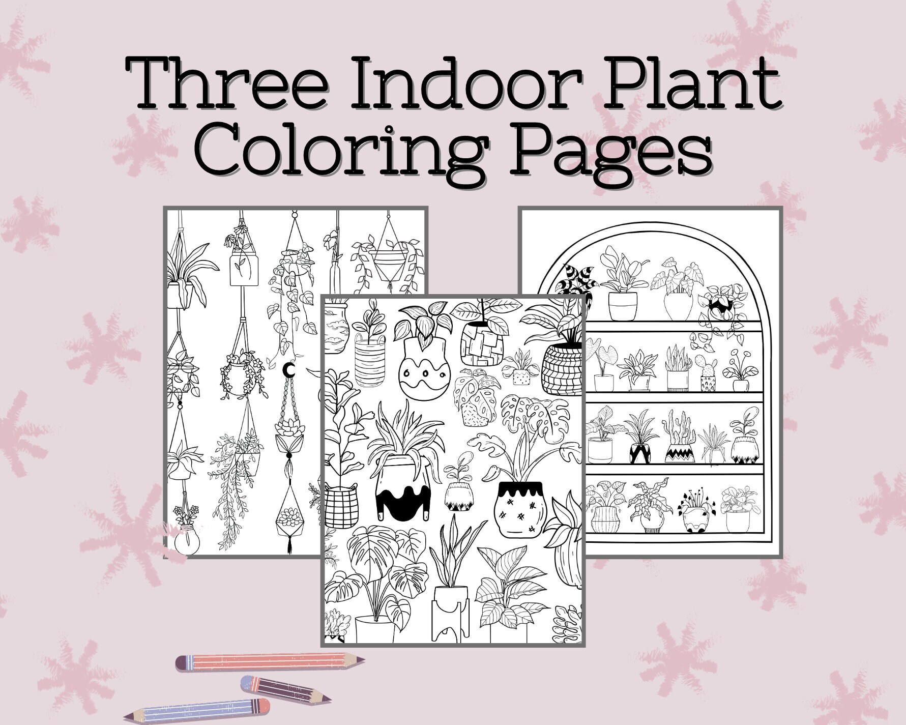 Indoor Plant Printable Coloring Pages for Adults - Etsy