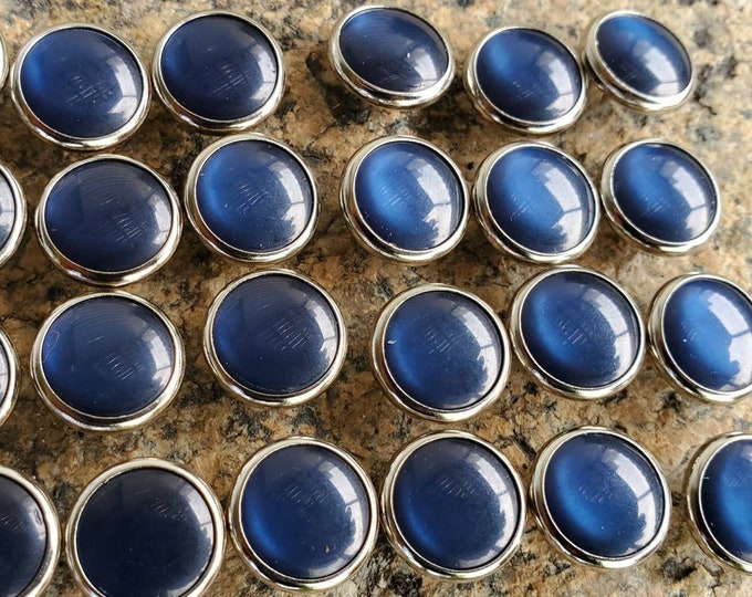 Set of 12 Navy Blue Pearl Snaps, Pearl Snap Fasteners, 12 Mm Pearl ...