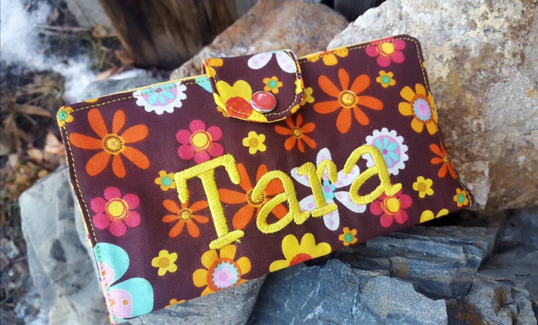 Personalized Floral Checkbook Cover, Fabric Checkbook Cover, Colorful ...