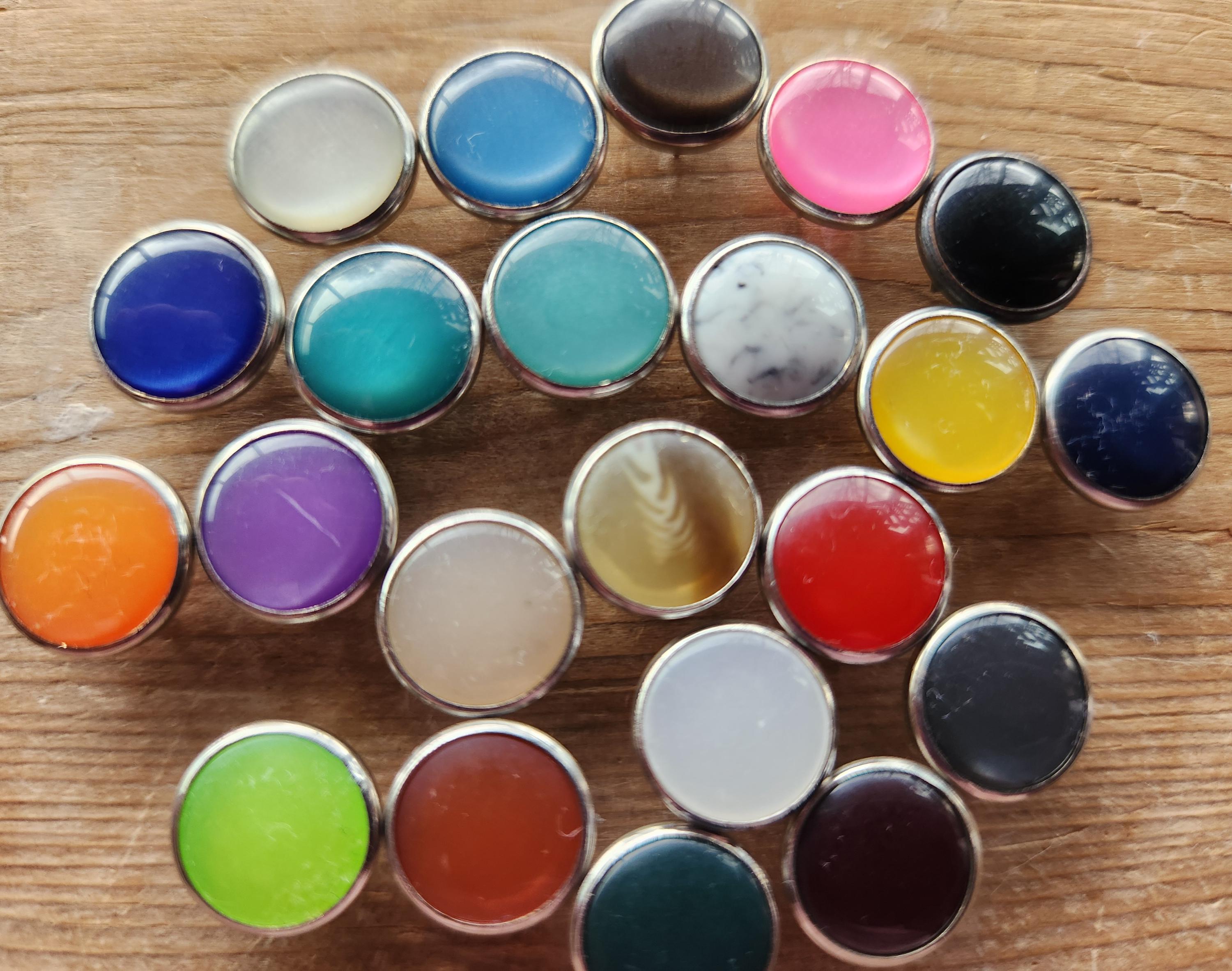 Color Sample Pack of Pearl Snaps, Variety Pack of Snaps, 11.5 Mm Snaps ...