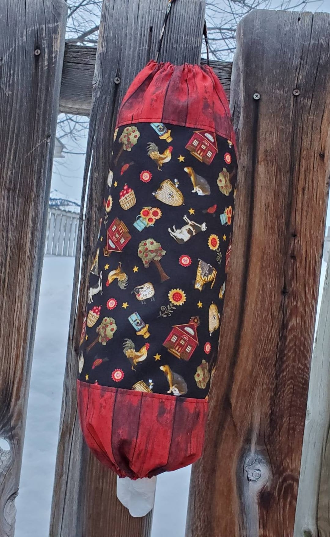 Farm Animals Bag Holder, Shopping Bag Dispenser, Cow Grocery Bag Holder ...