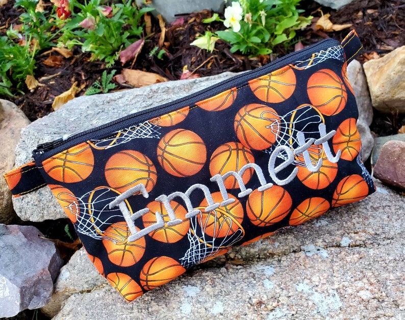 Basketball Pencil Case, Personalized School Supply Bag, Kids Zipper ...
