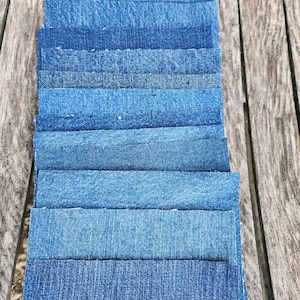 25 Denim Squares, 6x6 Denim Patches, , Denim Craft Supplies, Recycled ...