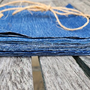 25 Denim Squares, 6x6 Denim Patches, , Denim Craft Supplies, Recycled ...