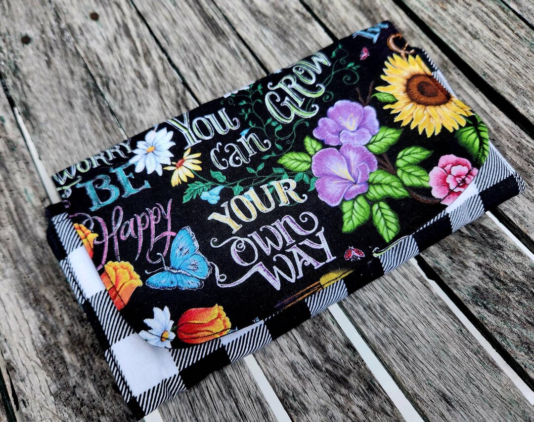Garden Themed Wallet, Sunflower Wallet, Ladies Billfold, Fabric Wallet ...