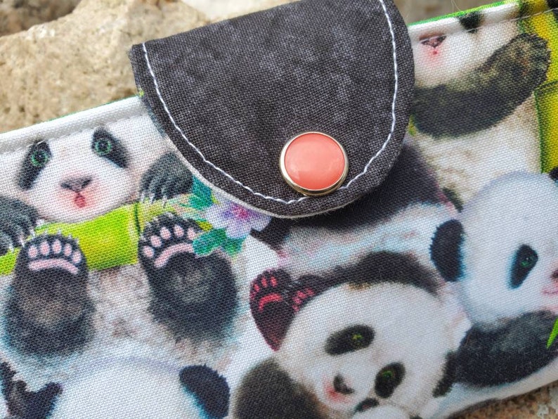 Panda Checkbook Cover Coupon Wallet Panda Fabric Checkbook - Etsy