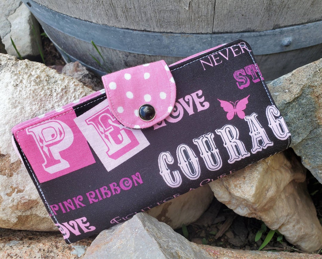 Breast Cancer Survivor Checkbook Cover, Coupon Cancer, Mom Gift, Pink ...