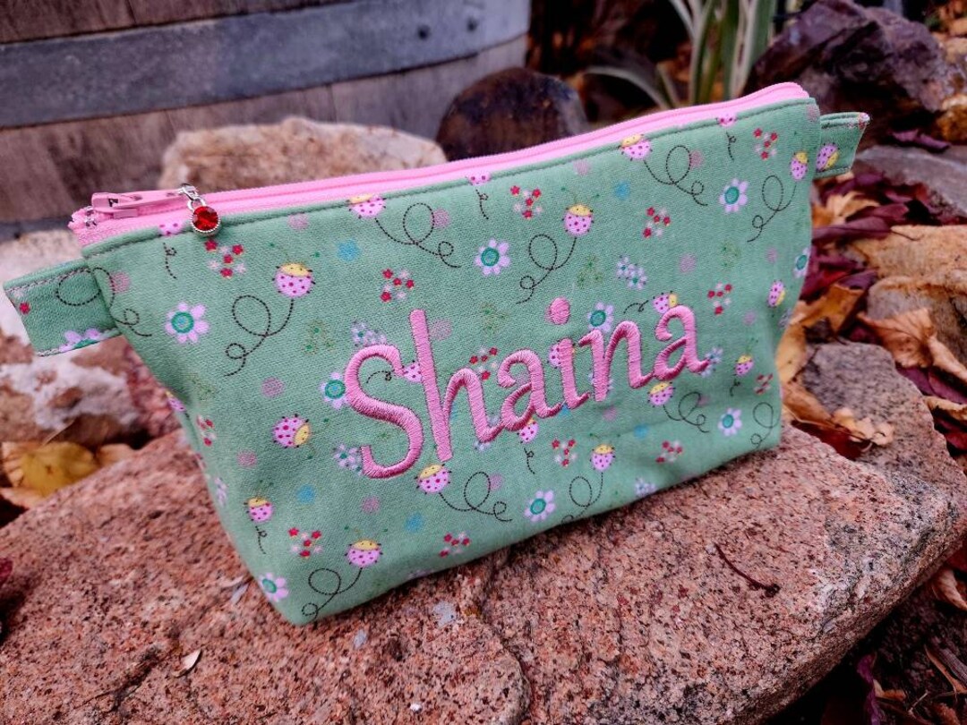 Ladybug Pencil Case, Personalized School Supply Bag, Fabric Zipper Bag ...