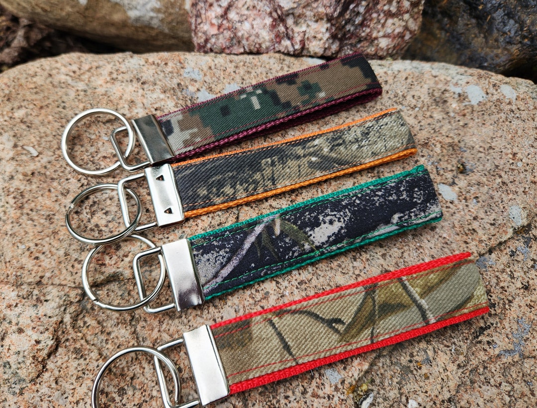 Camo Keychain, Key Wristlet, Camo Keyfob, Camo Key Lanyard, Camo Gift ...