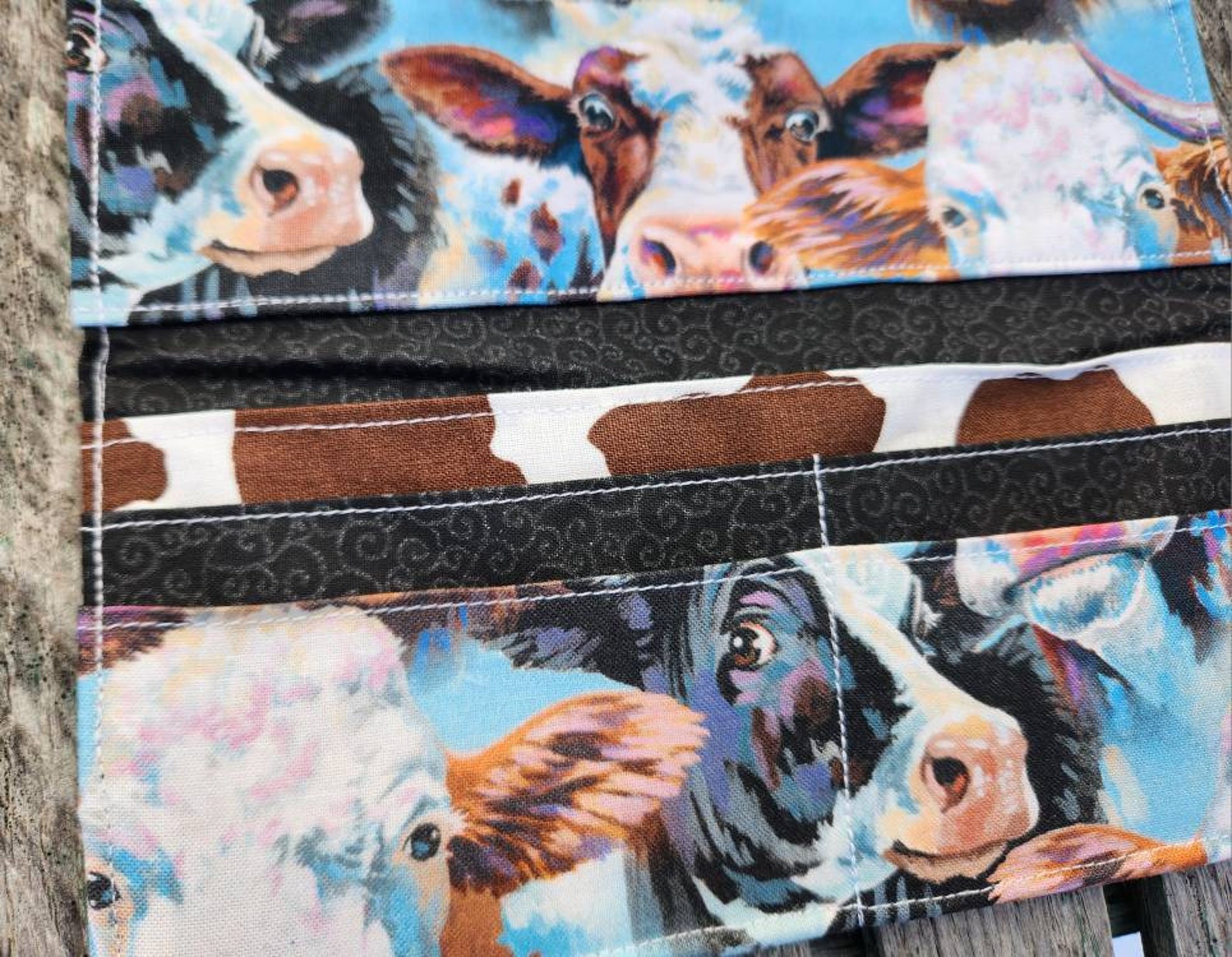 Cow Wallet Cow Billfold Fabric Wallet Ladies Wallet Cow - Etsy